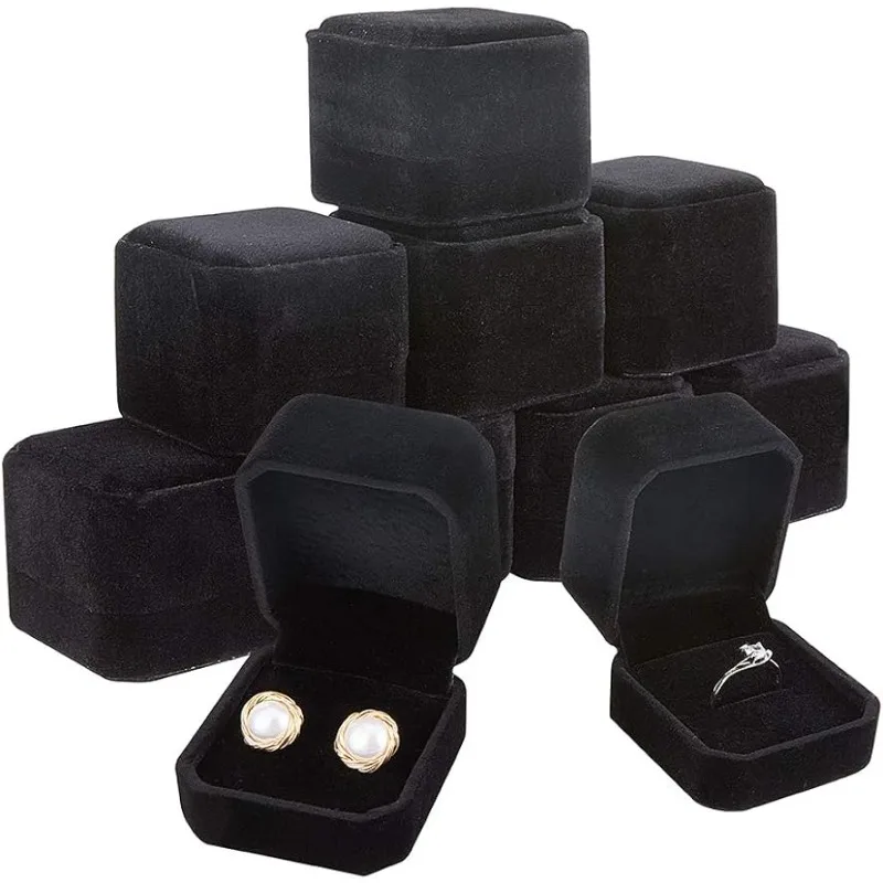 10-Pack-Velvet-Ring-Box-Earring-Box-Black-Velvet-Jewelry-Pendant-Box ...
