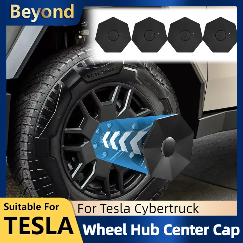 Wheel-Hubcaps-For-Tesla-Cybertruck-4PCS-ABS-Wheel-Hub-Center-Caps-Full ...