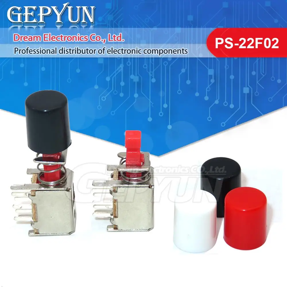 10-PCS-interruptor-de-chave-direto-A03-PS-22F03-6-pinos-auto-travamento-desbloqueio-vermelho ...