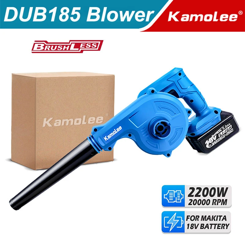 Kamolee 3000W 브러시리스 21000rpm 청소 송풍기 및 잎 송풍기, 가정용 자동차 제설기 수동 전동 공구 ...