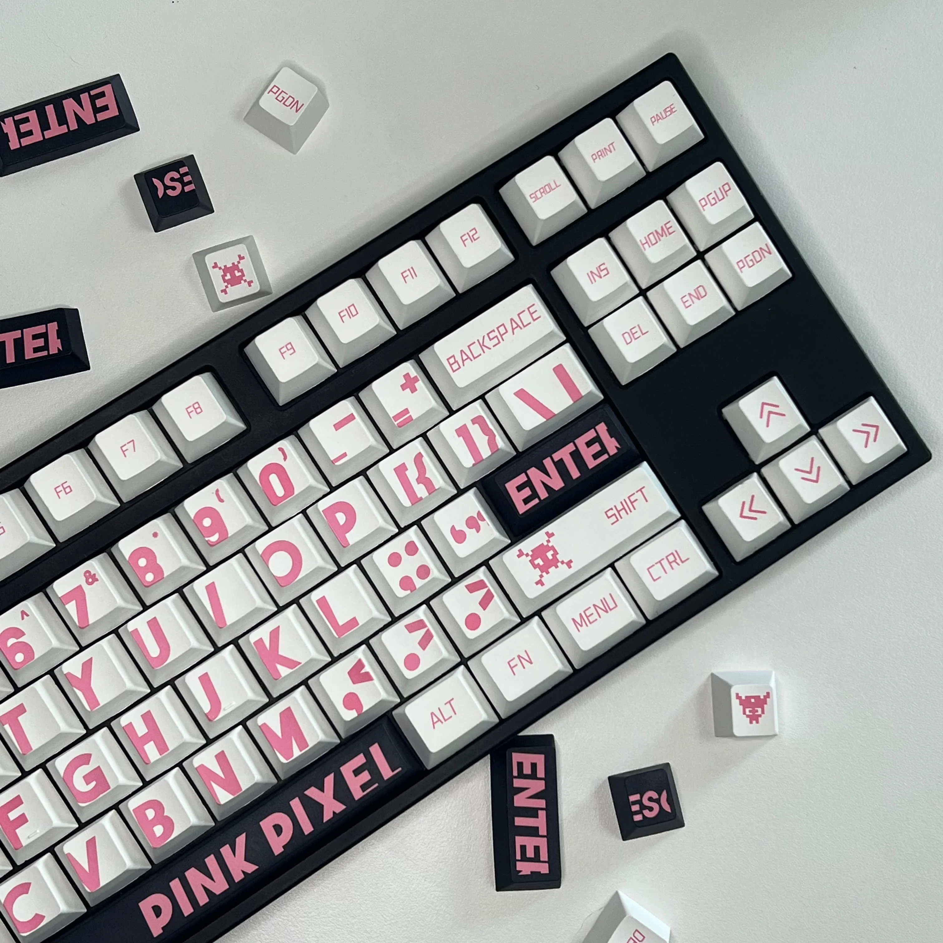 Pink-Large-Character-Key-Cap-Original-Height-Mechanical-Keyboard ...