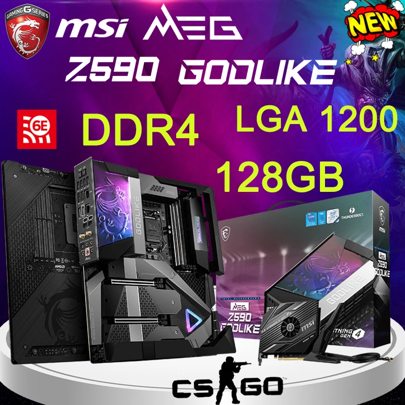 Lga 1200 Msi Meg Z590 Godlike Motherboard 128g Ddr4 5600(oc)mhz Support ...
