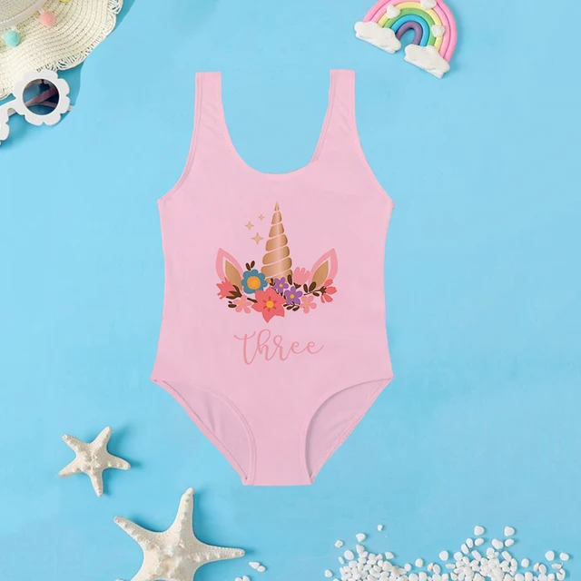 It's My Birthday Girls One Piece Swimsuit, Colorful Rainbow Toddler Ki ...