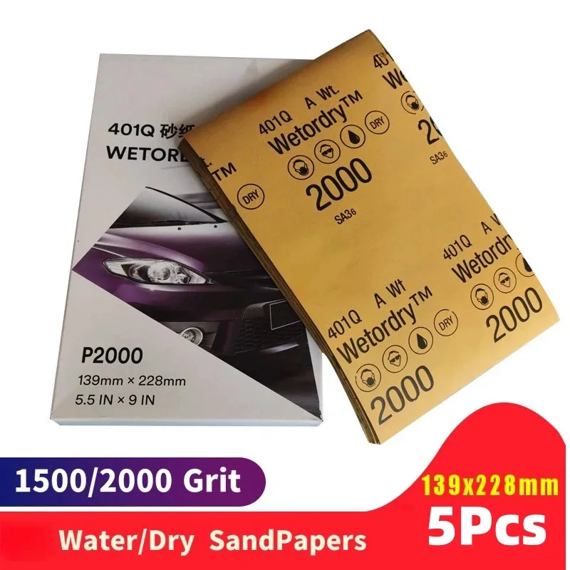 5PCS-Sandpaper-Set-1500-2000-Grit-Sanding-Paper-Water-Dry-Abrasive-Sand ...