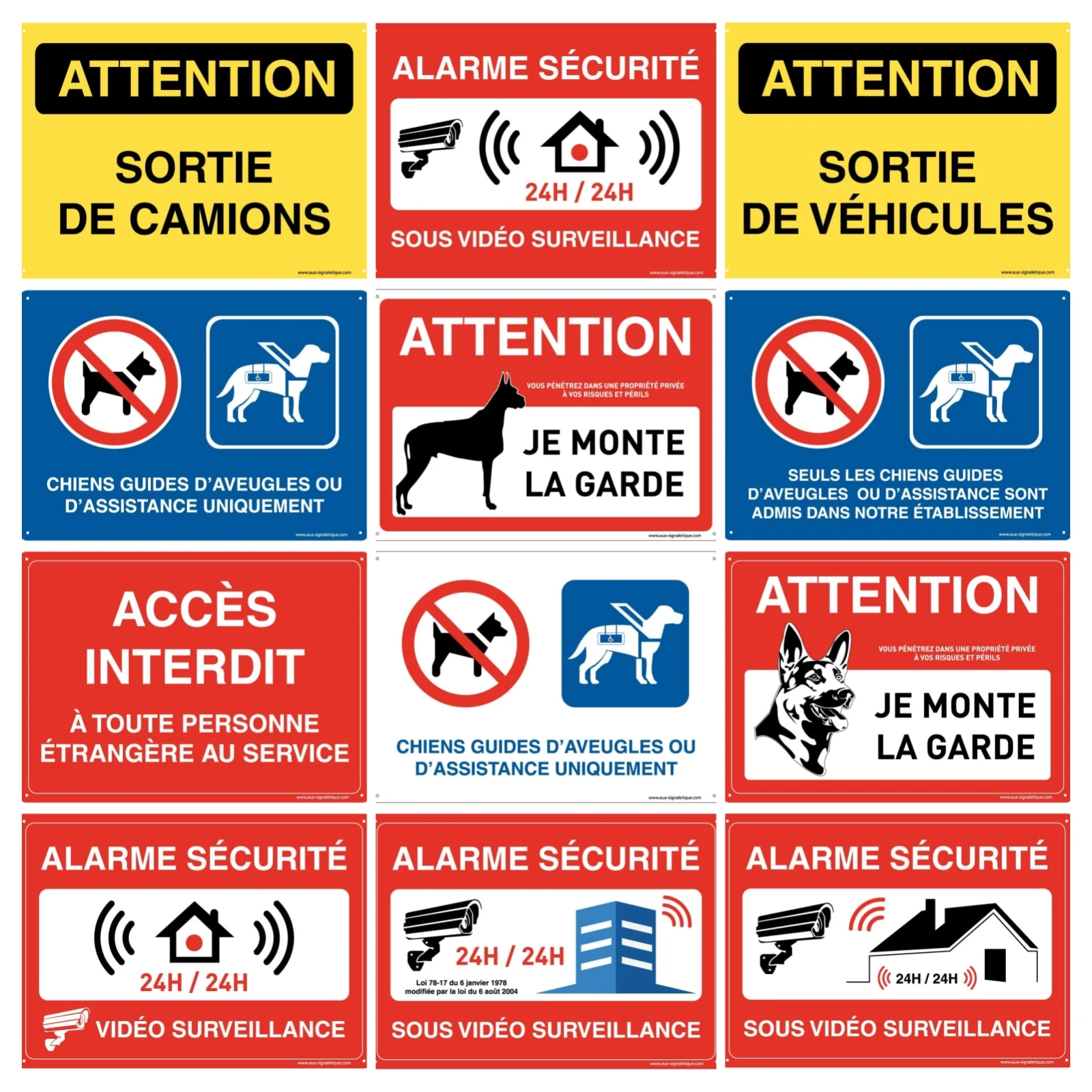 Panneau De Signalisation Aluminium,Alarme 24h/24h sous Vidéo,Accès ...