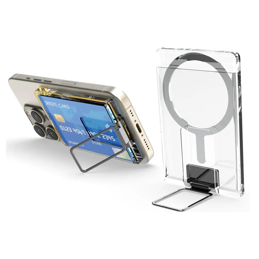 Magnetic Clear Wallet Card Holder For Magsafe Case For iPhone 16 15 Pro ...