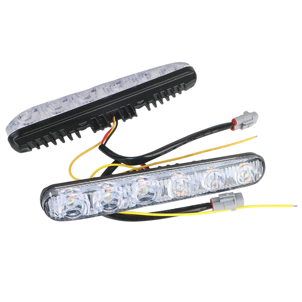 1-Pair-Waterproof-Universal-DRL-Daylight-Car-Daytime-LED-Light-Turn ...