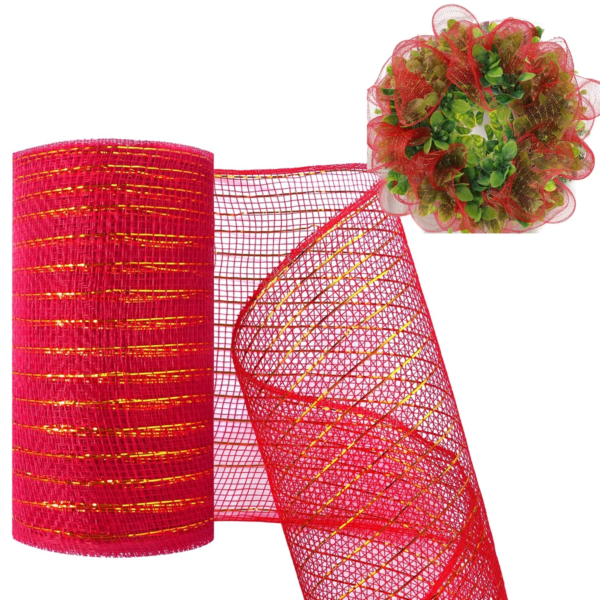 Poly-Mesh-Ribbon-Tulle-Roll-Fabric-para-DIY-Easter-Wreath-Making ...