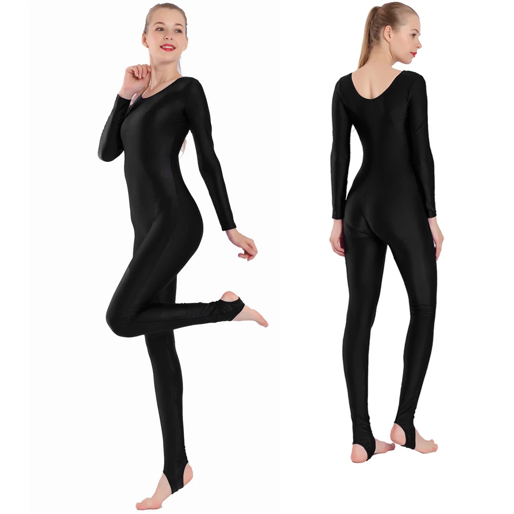 AOYLISE Women Ballet Dance legging Unitard Romper Long Sleeve Bodysuits ...