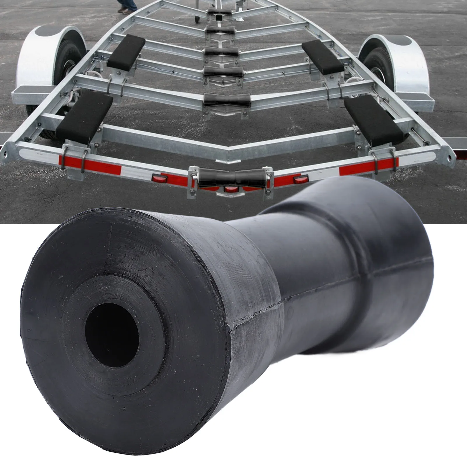 6 Inch Marine Keel Roller Heavy Duty PU Black Boat Trailer Roller for ...