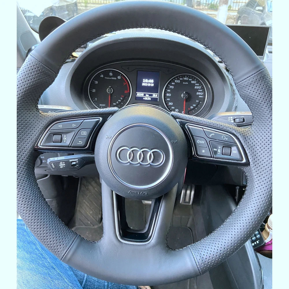 Microfiber Leather Car Steering Wheel Cover Non-Slip Steering Wheel ...