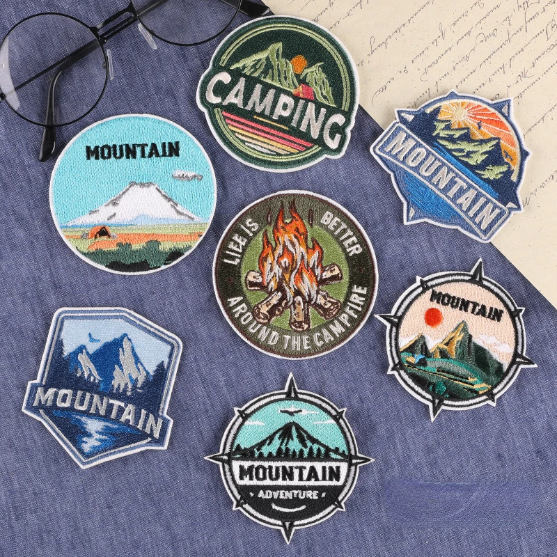1-Pcs-Outdoor-Mountain-Range-Embroidery-Patch-DIY-Fusible-Embroidered ...