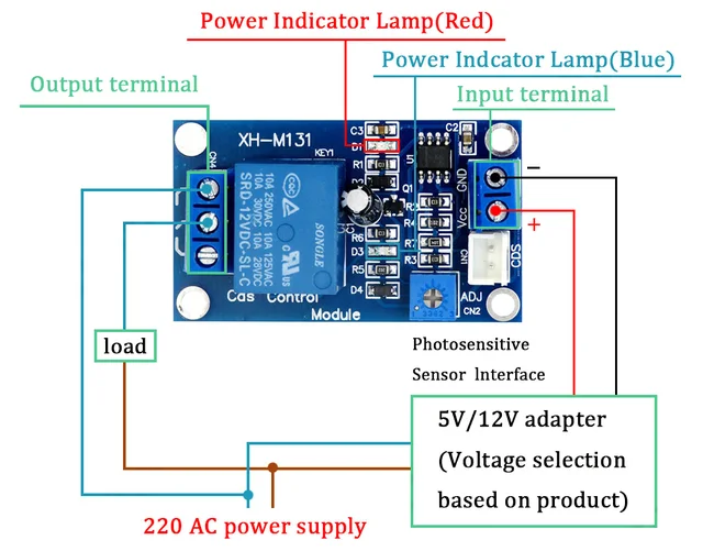 Timer 12V Light Control Switch Photoresistor Relay Module Light Switch