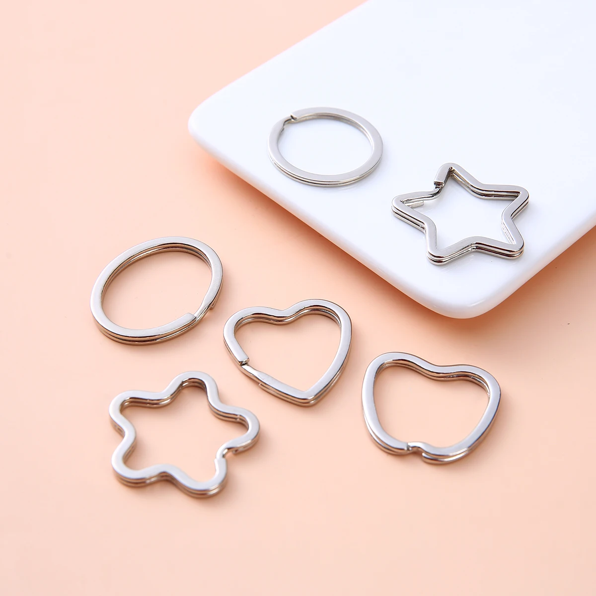 5-10-20-50pcs-Metal-Key-Rings-Love-Star-Shaped-Keychain-Open-Ring ...
