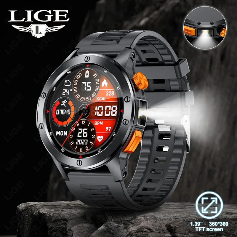 LIGE-Sport-Smart-Watch-LED-Light-Wireless-Call-Connect-Phone-Heart-Rate ...
