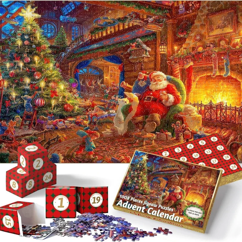 Advent Calendar 2024 Christmas Jigsaw Puzzles 1008pcs 24 Days Christmas ...