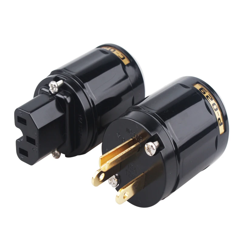 24K-Gold-Plated-Copper-US-Power-Plug-P029-C029-IEC-Connector-for-DIY ...