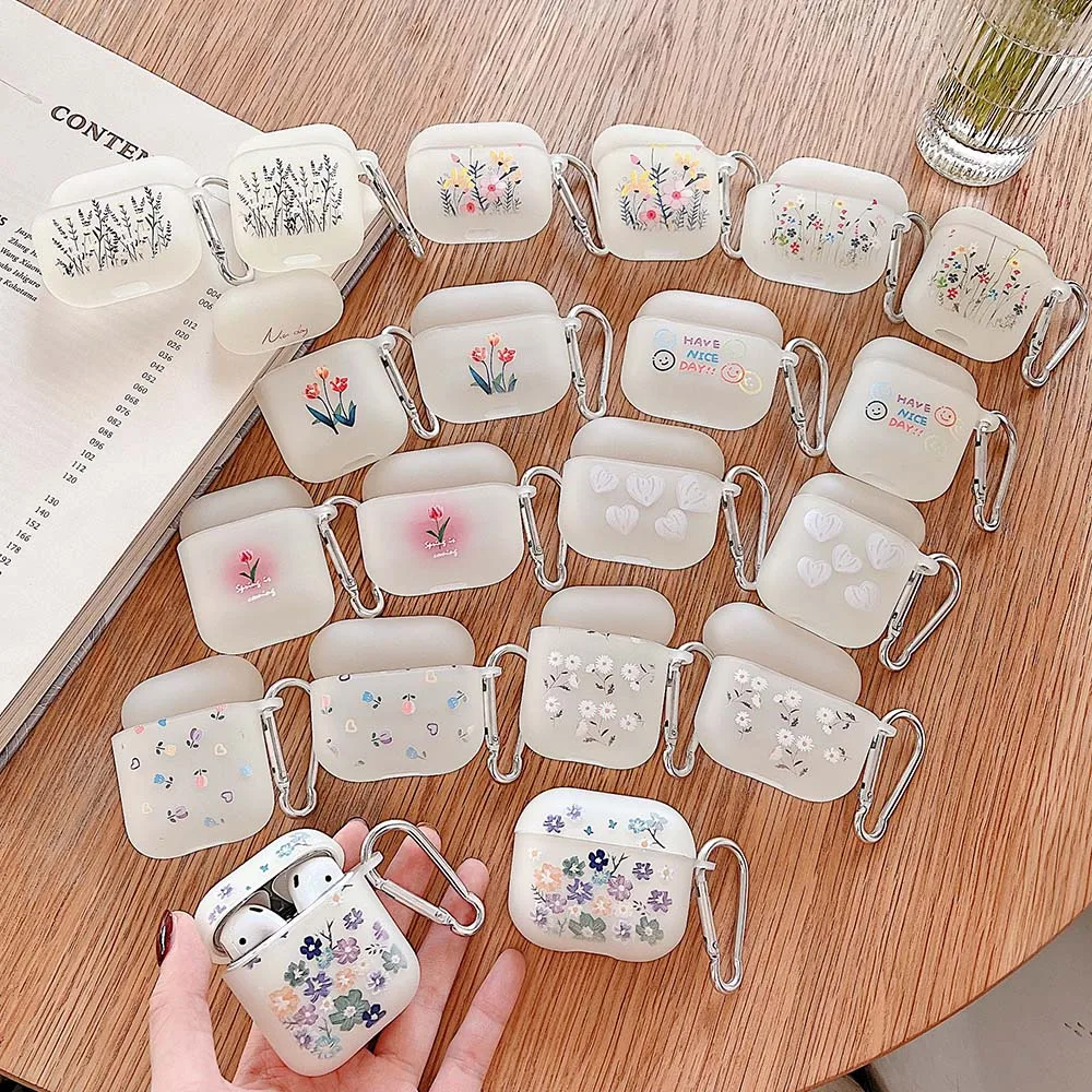 Luminous-Cute-Flower-Smile-Heart-AirPods-Cases-Matte-Silicone-Earphone ...
