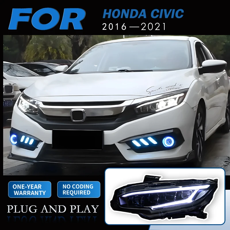Car-Styling-Headlights-for-Honda-Civic-LED-Headlight-2016-2021-Head ...
