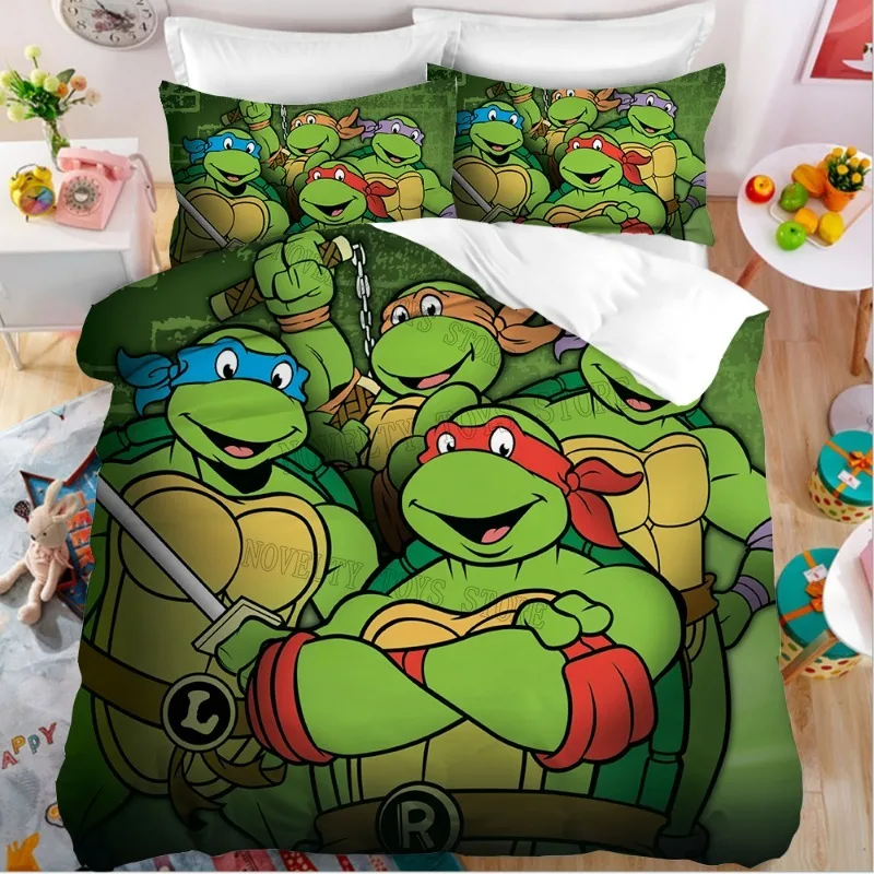 Teenage-Mutant-Ninja-Turtles-Bedding-Set-Capa-de-edred-o-Fronha ...
