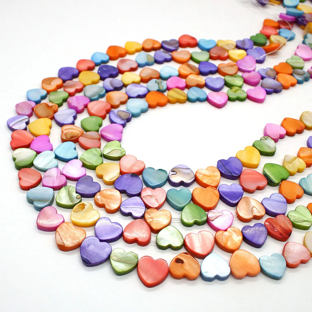 Multicolor-Natural-Freshwater-Shell-Bead-Mother-of-Pearls-Heart-Loose ...