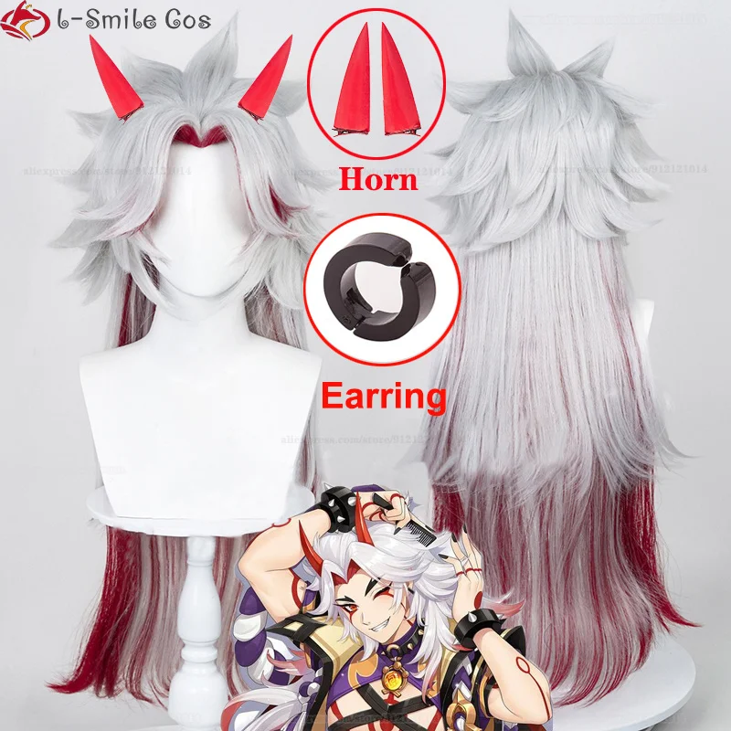 80cm-Long-Arataki-Itto-Cosplay-Wig-Game-Cosplay-Horn-Prop-Accessories ...