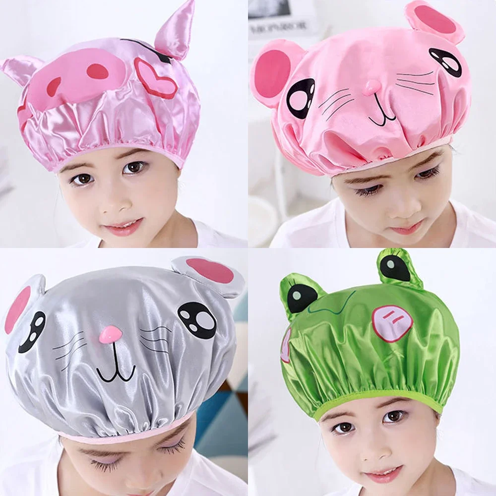 1Pcs-Lovely-Animal-Kids-Shower-Cap-Waterproof-Double-Layer-Bathroom ...
