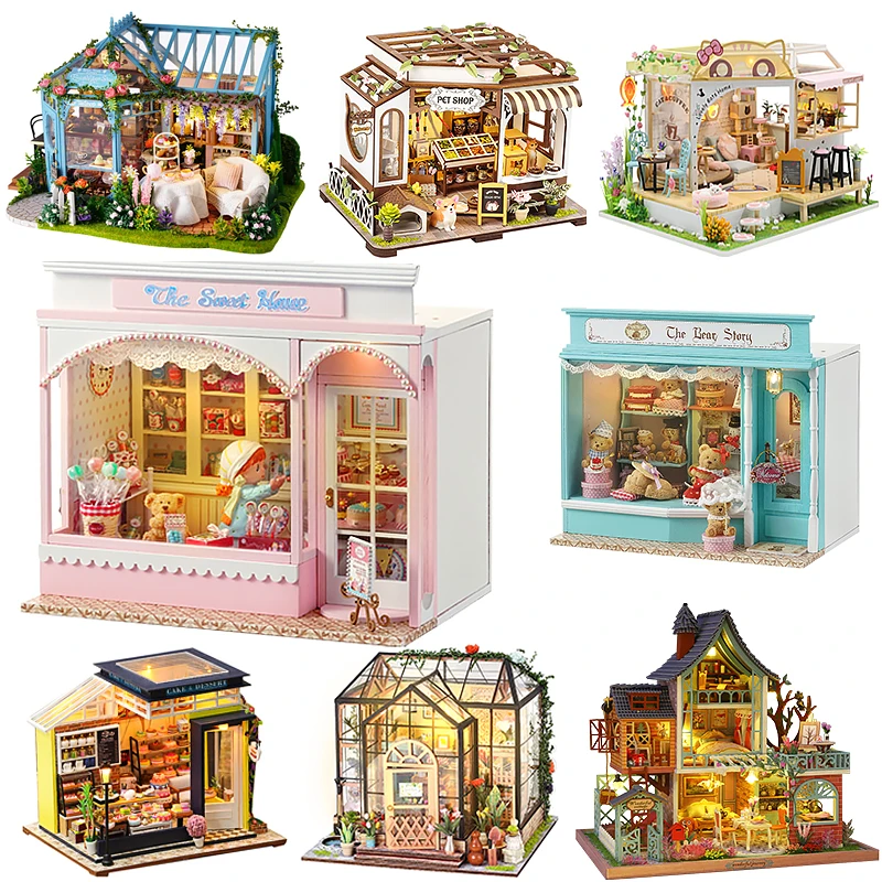 New Miniature Home House DIY Dollhouse Casa Dolls Houses Building ...