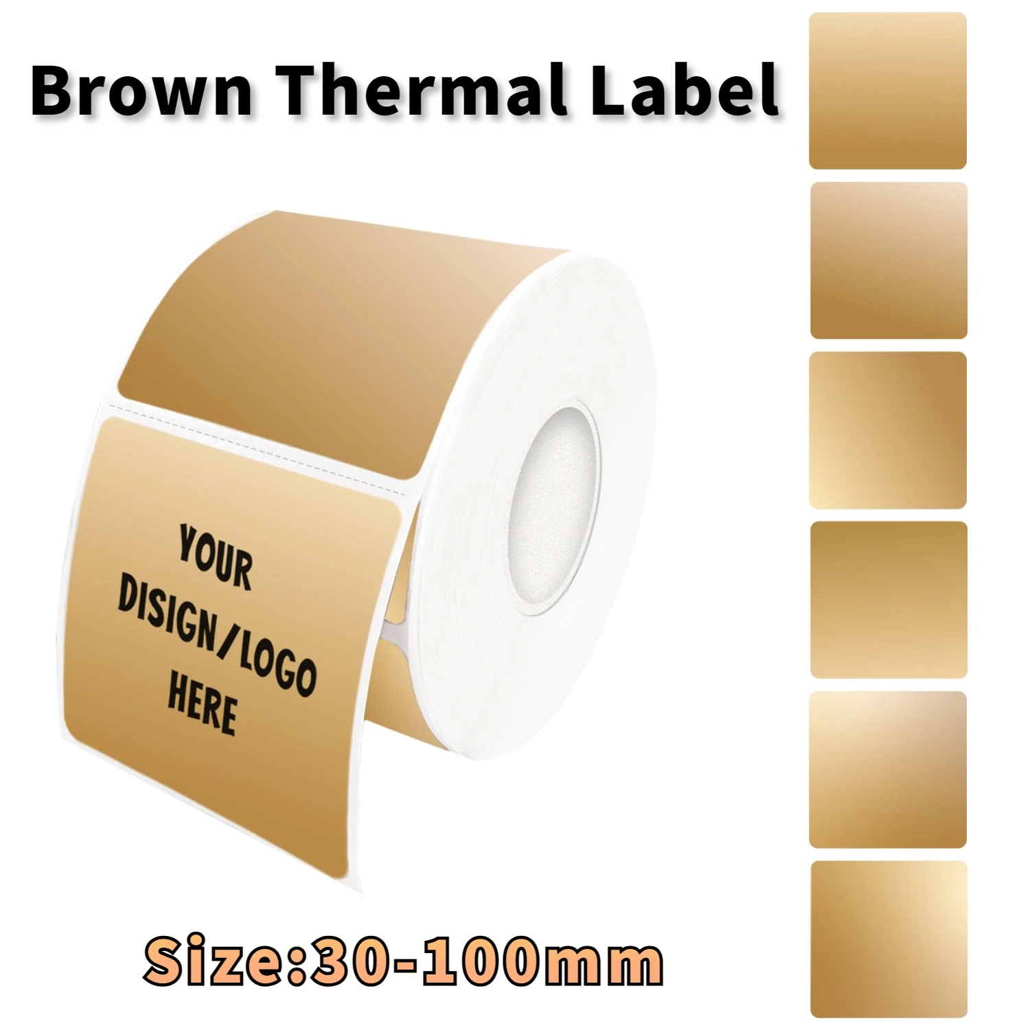 Brown-Square-Thermal-Label-Stickers-Self-Adhesive-Square-Direct-Thermal ...