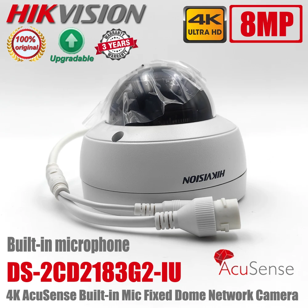 Original Hikvision DS-2CD2183G2-IU 8MP 4K POE IR AcuSense Built-in Mic ...