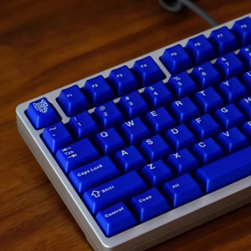 114-Keys-Classic-Klein-Blue-Transparent-Keycaps-Double-Shot-Keycap ...
