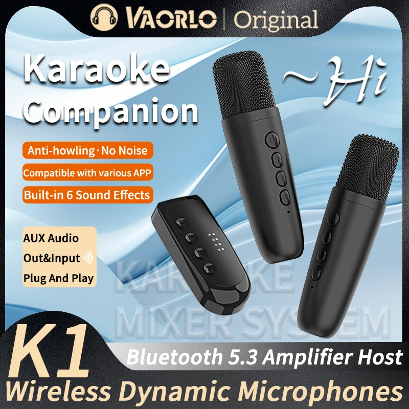 VAORLO-DS-K1-Karaoke-Companion-Bluetooth-5-3-Wireless-Moving-Coil-Microphone-KTV-DSP-Mixer ...