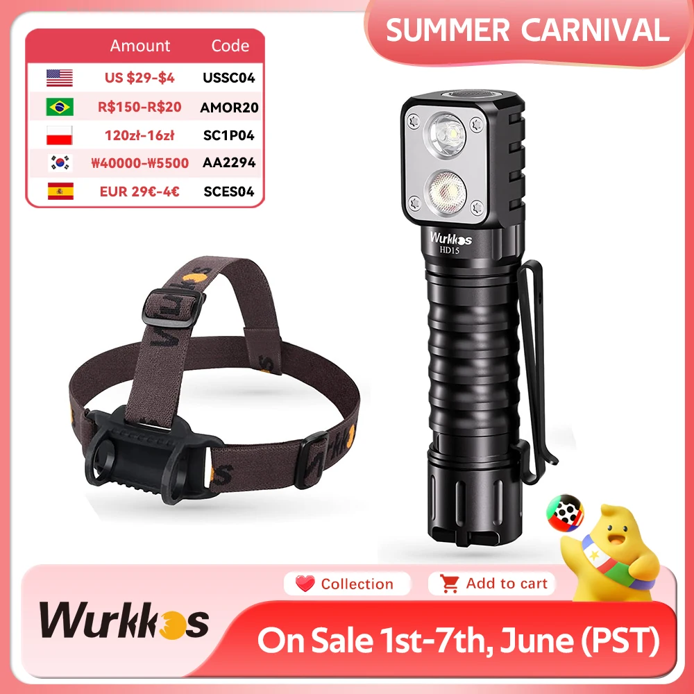 Wurkkos-HD15-Headlamp-2A-Rechargeable-18650-Headlight-2000lm-Dual-LED-LH351D-SST20-USB-Reverse ...