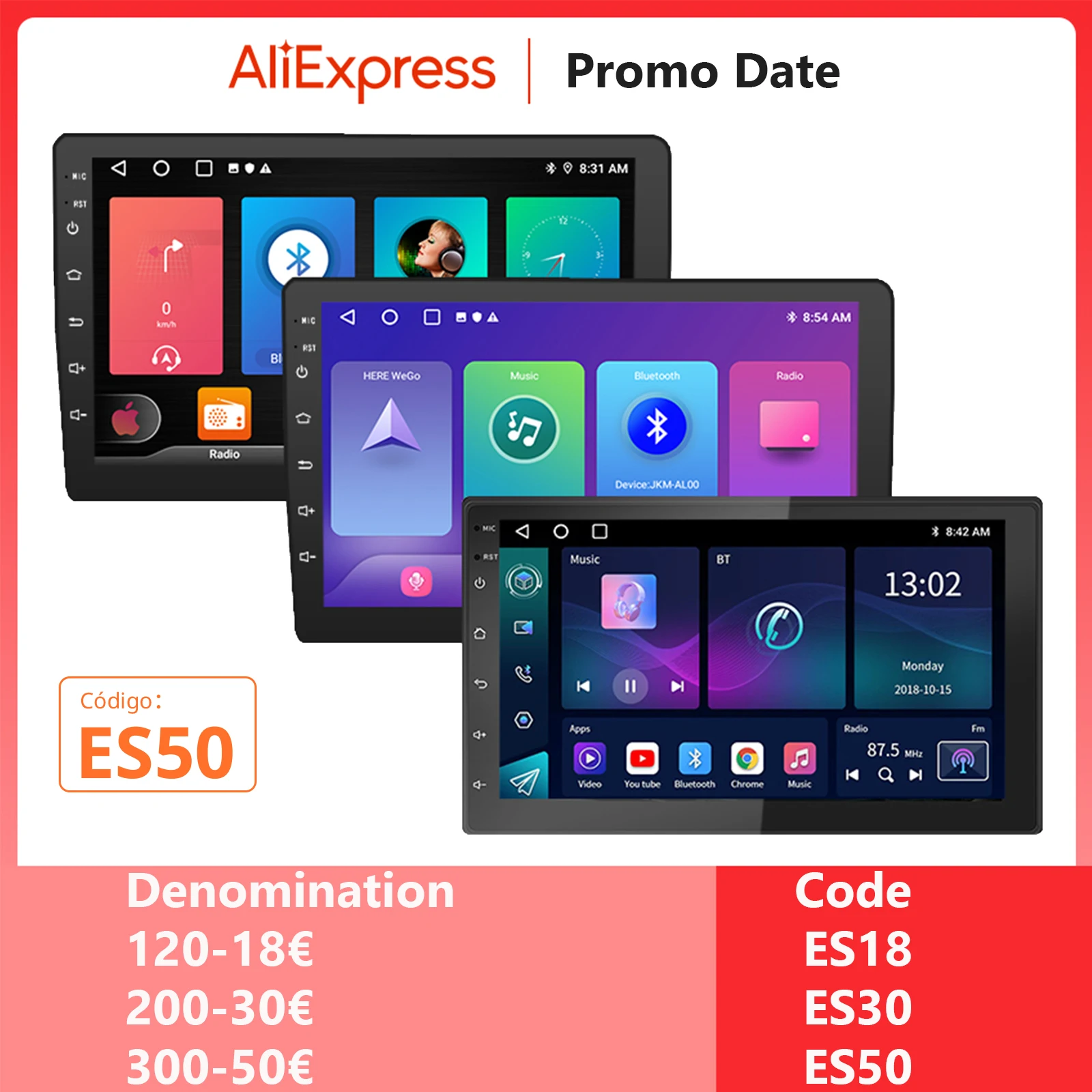 ESSGOO Radio con GPS para coche, reproductor MP5 2 Din de 7/9/10 pulgadas, pantalla de cristal 2 ...