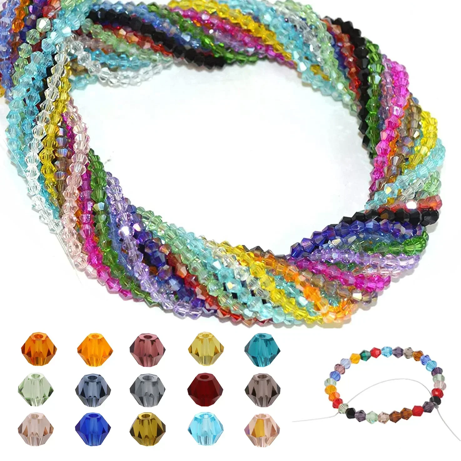 100pcs-Bicone-shape-Austrian-Bicone-crystals-bead-Spacer-Loose-beads ...