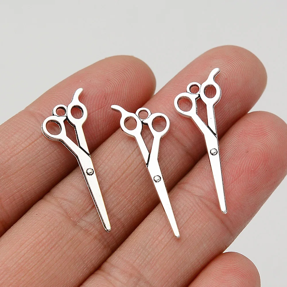 30pcs/lot--10x30mm Mini Scissors Hair Stylist Charms Pendants For Diy ...