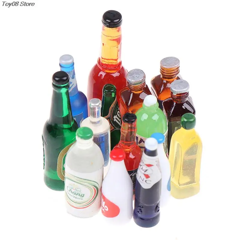 5Pcs 1:12 Dollhouse Miniature Drinks Bottles Model Dolls Kitchen ...