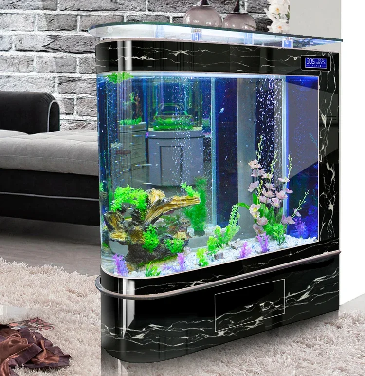 Bullet-Fish-Tank-Aquarium-Large-Fish-Globe-Partition-Ecological-Glass ...