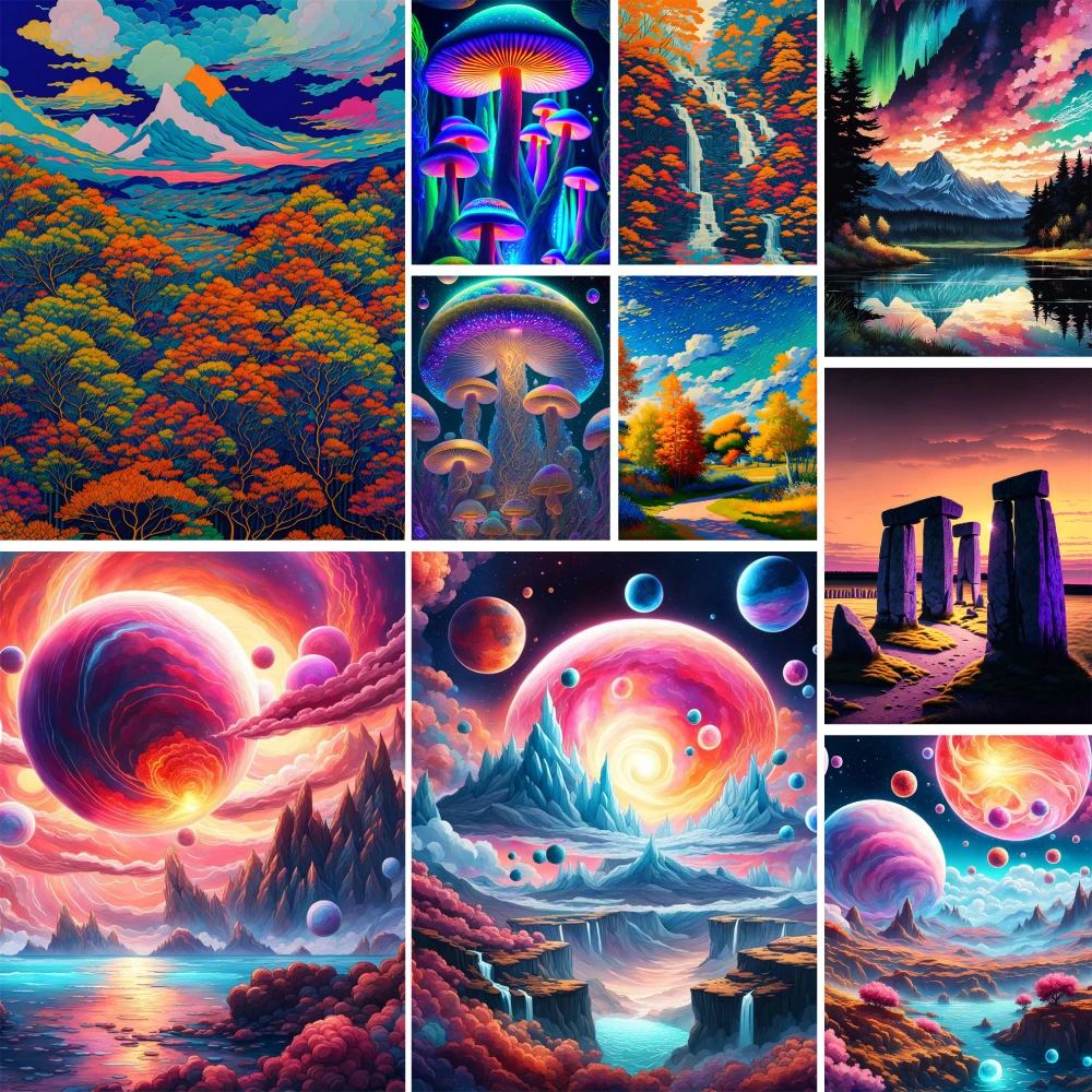 Landscape-Great-Nature-Paint-By-Numbers-Set-Oil-Paints-40-50-Painting ...