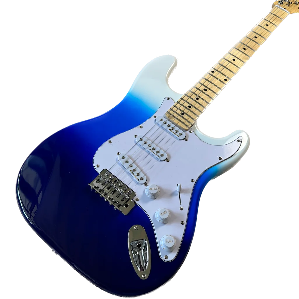 New-Custom-White-Gradient-Blue-Color-Electric-Guitar-With-Maple-Neck ...