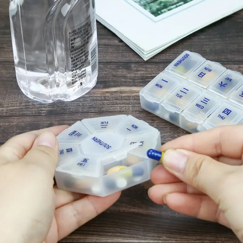 8-grid Finishing Pill Container Traveling Pill Box With Sealing Ring ...