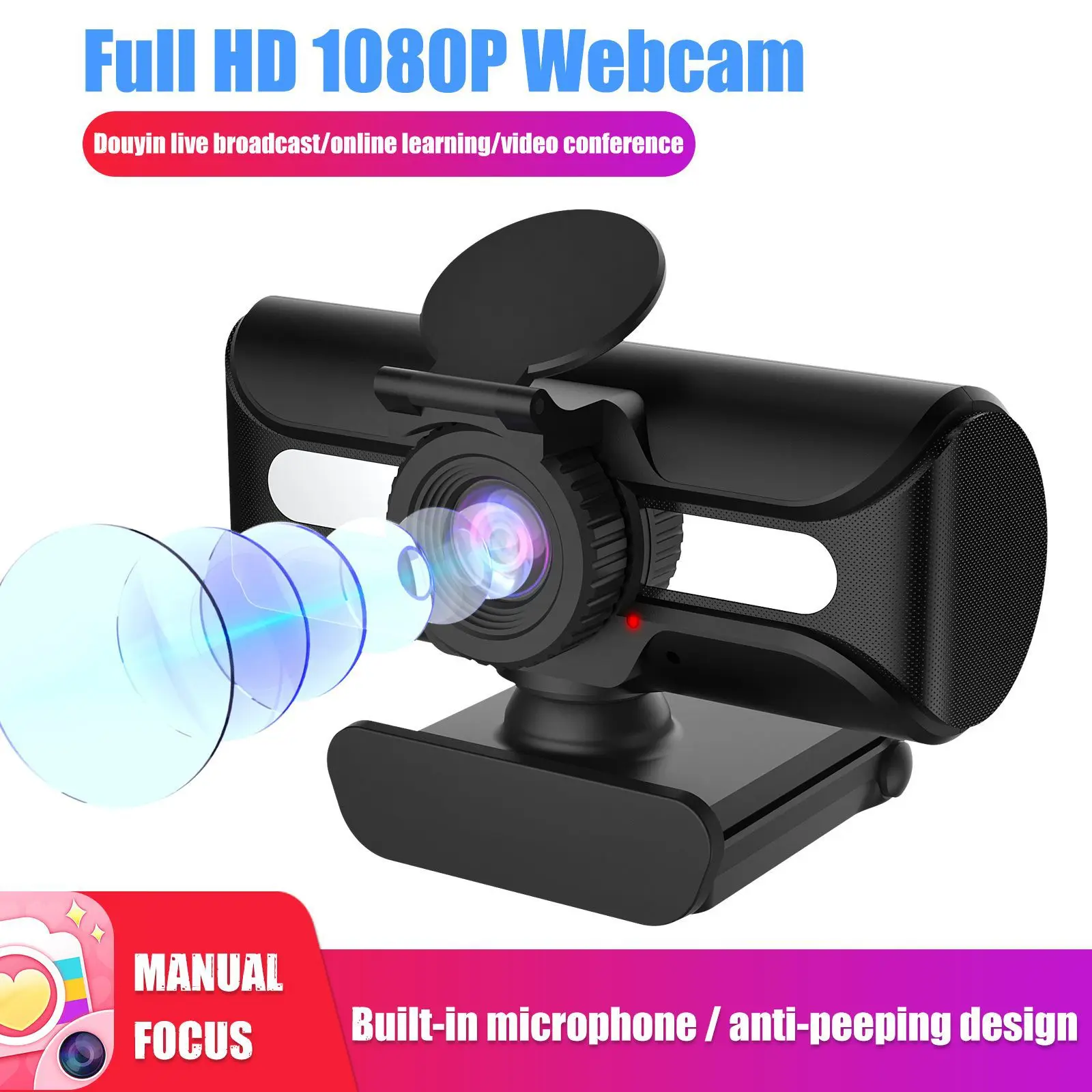 Full-HD-1080P-PC-Camera-1080P-Built-in-MIC-with-Privacy-Cover-200W ...