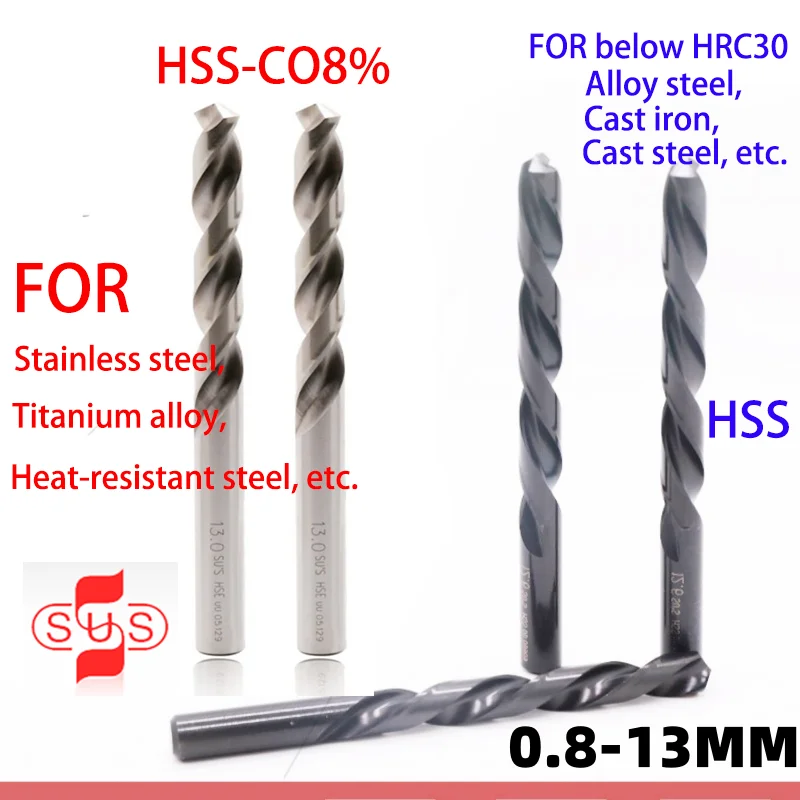 1PCS-SUS-alloy-cast-iron-with-Straight-shank-Twist-Drill-Bit-HSS-high ...