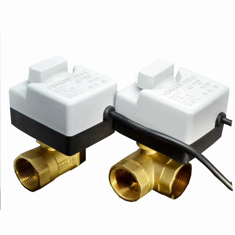 Ac220v 3 Wire Two Control Brass Motorized Ball Valve Electric Actuator
