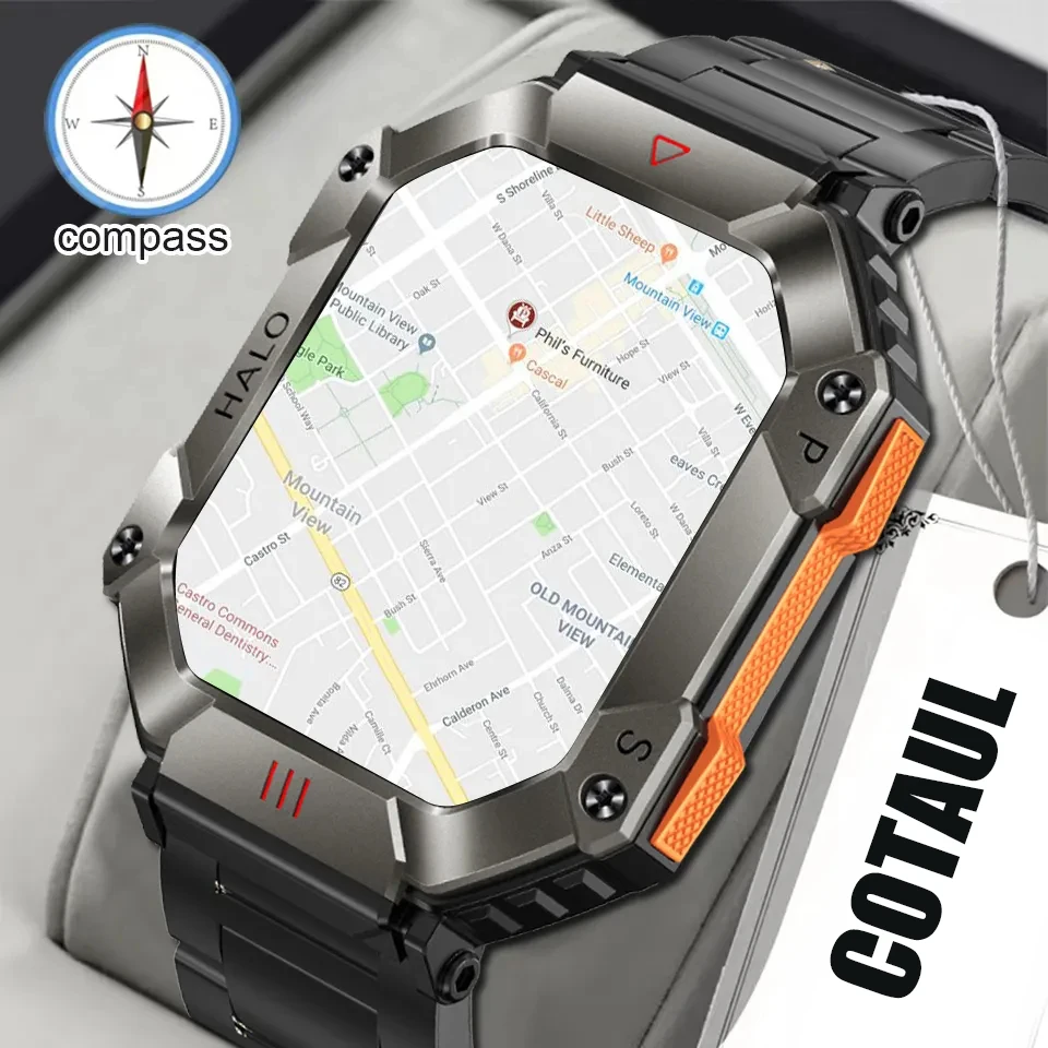 Military-Outdoor-Men-s-Smart-Watch-Compass-GPS-Track-Weather-AI-Voice ...
