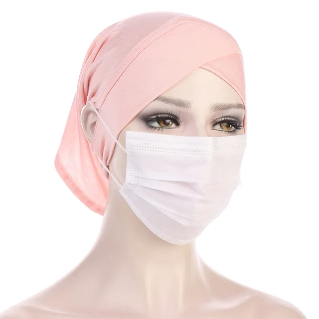 Muslim Inner Hijab Cap for Women Forehead Cross Elastic Turban for ...