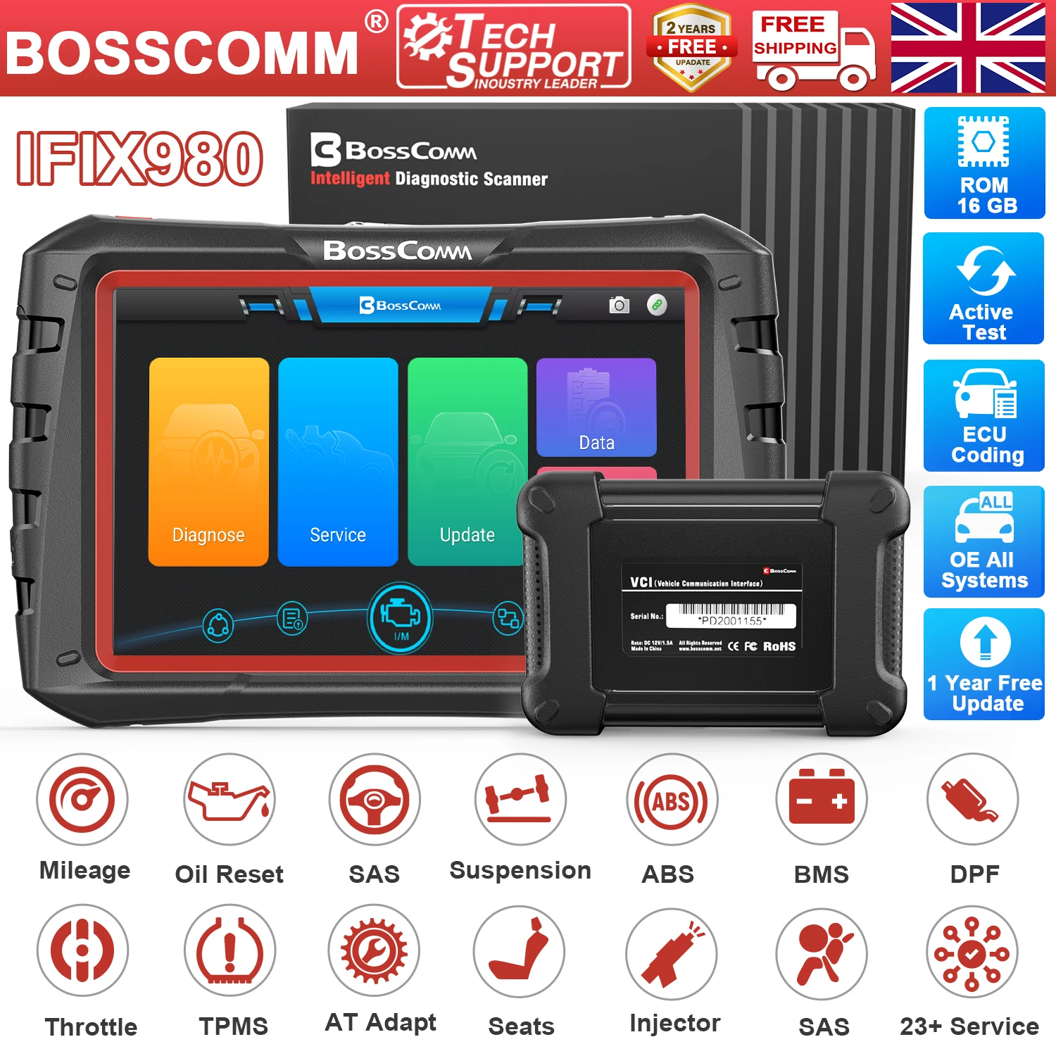 BOSSCOMM-IFIX980-Car-OBD2-Scanner-Bluetooth-All-System-Bidirectional-Scan-Tool-26-Resets-Car ...