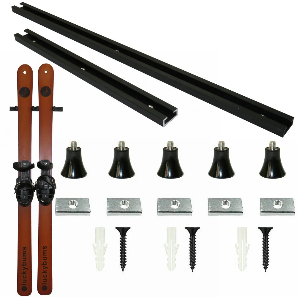 Adjustable Floating Ski Wall Storage Rack, Aluminium Home Skis Rail ...