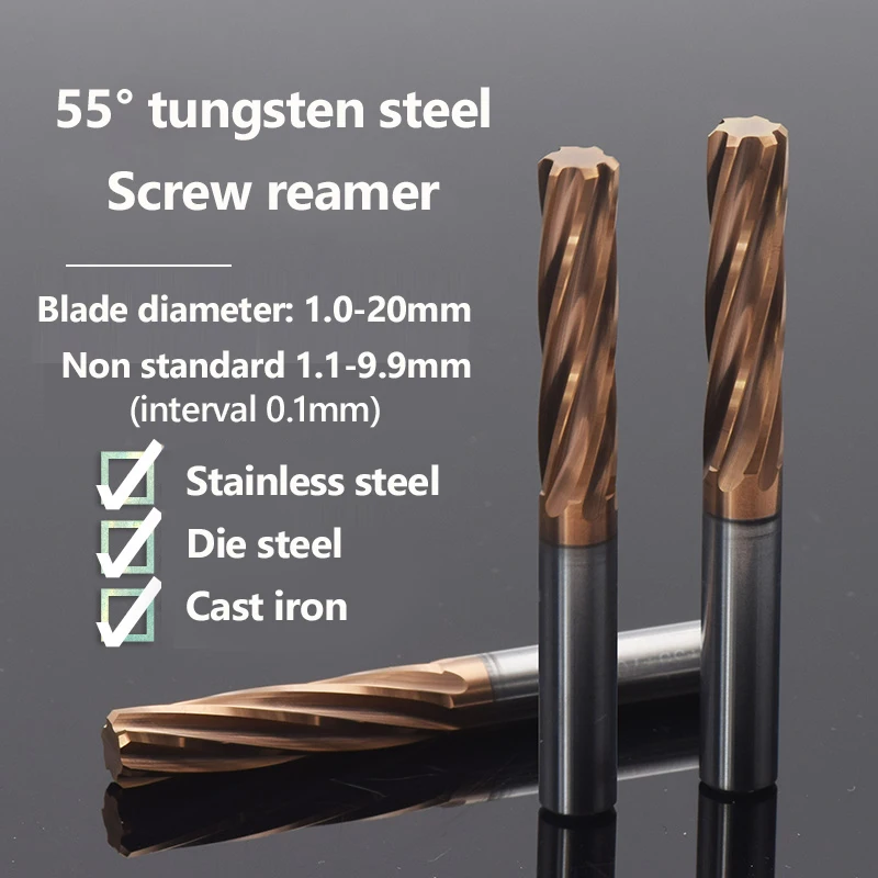 Carbide Machine Reamer H7 1 20mm Coated Straight Flute Tolerance ...