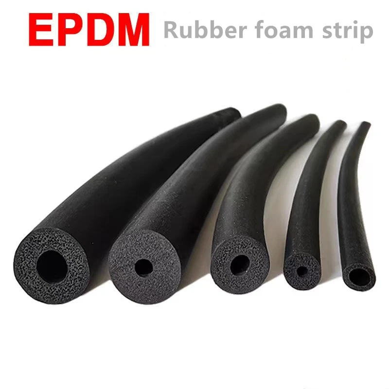 Length 1M to 3M Neoprene Customized Plastic NBR Foam Black Soft Round Heat Insulation Tube ...